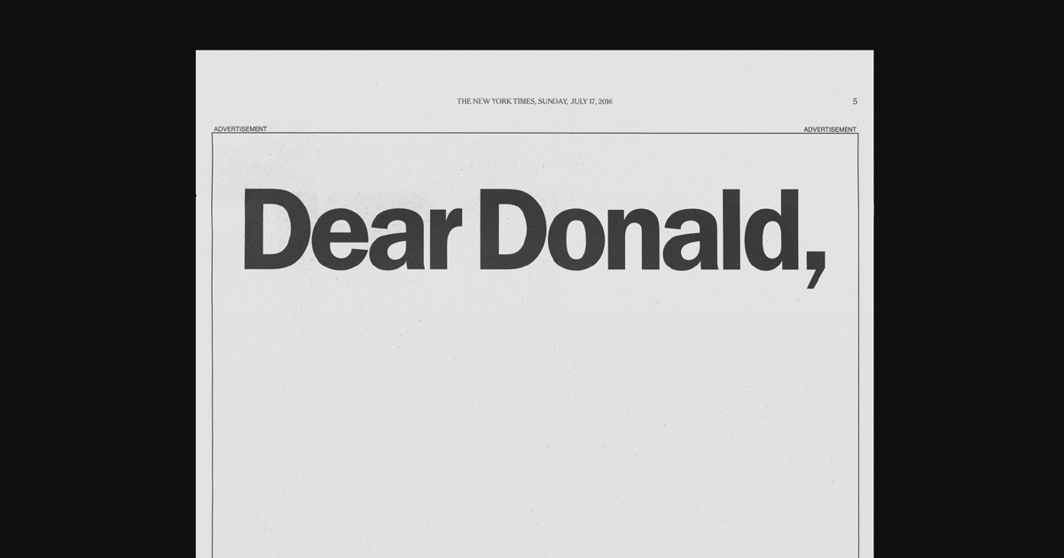 Dear Donald – Rationale
